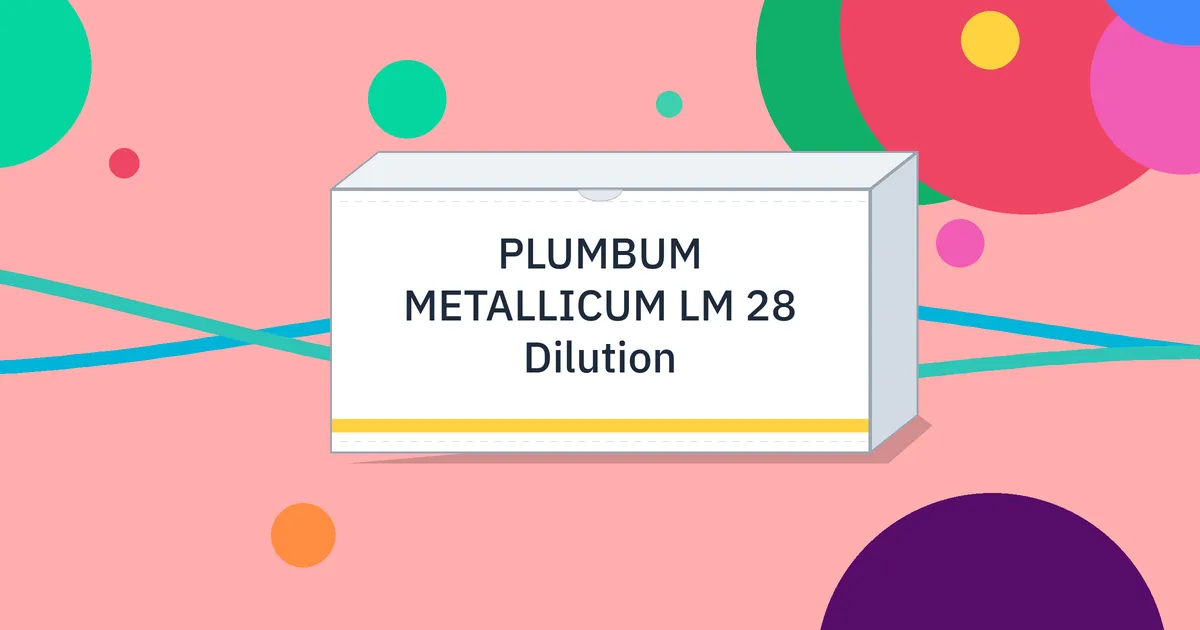 Symbolbild: Packung mit der Aufschrift PLUMBUM METALLICUM LM 28 Dilution (PZN 13041302) – Verfügbarkeit und Bezug in Apotheken in Frankfurt am Main