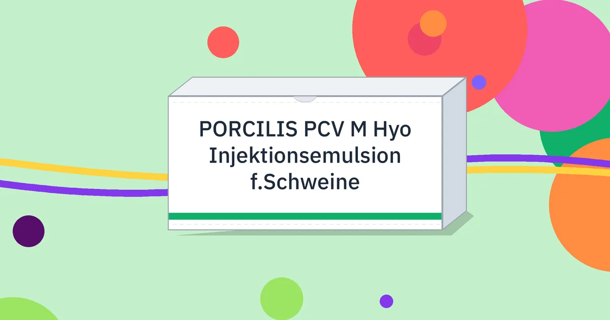 Symbolbild: Packung mit der Aufschrift PORCILIS PCV M Hyo Injektionsemulsion f.Schweine (PZN 11165572) – Verfügbarkeit und Bezug in Apotheken in Frankfurt am Main