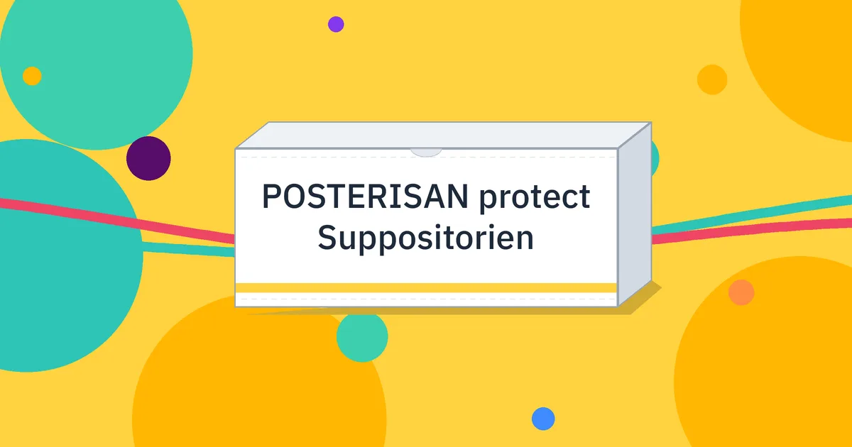 Symbolbild: Packung mit der Aufschrift POSTERISAN protect Suppositorien (PZN 19269288) – Verfügbarkeit und Bezug in Apotheken in Frankfurt am Main