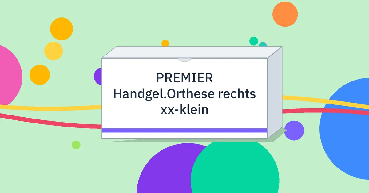 Symbolbild: Packung mit der Aufschrift PREMIER Handgel.Orthese rechts xx-klein (PZN 06643845) – Verfügbarkeit und Bezug in Apotheken in Frankfurt am Main