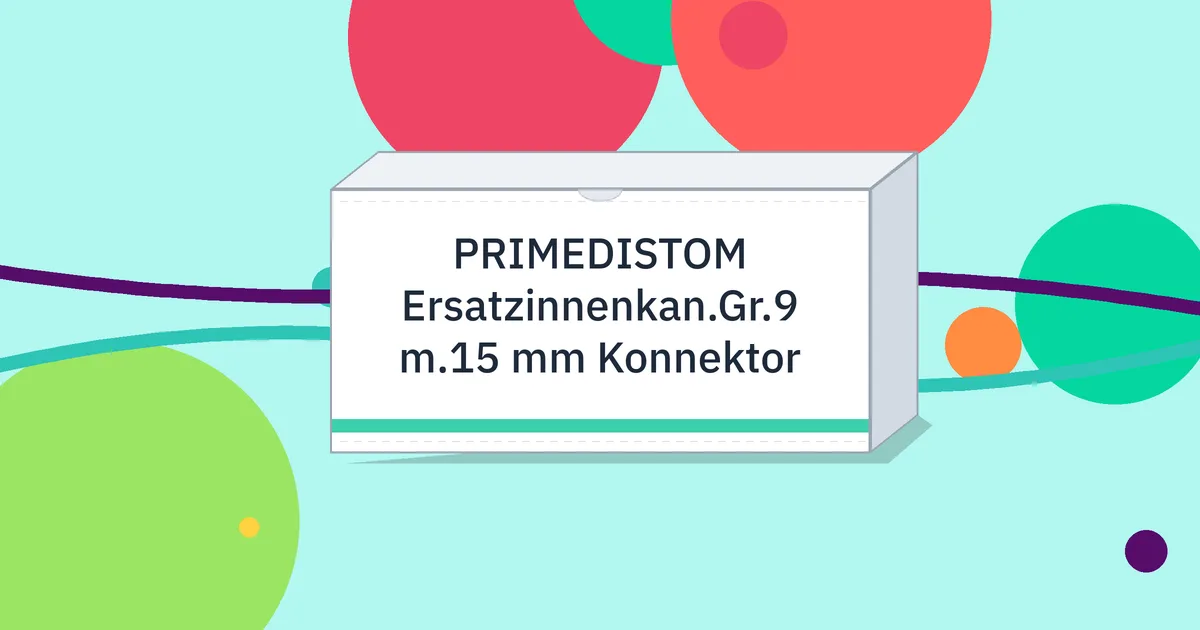 Symbolbild: Packung mit der Aufschrift PRIMEDISTOM Ersatzinnenkan.Gr.9 m.15 mm Konnektor (PZN 10257237) – Verfügbarkeit und Bezug in Apotheken in Frankfurt am Main
