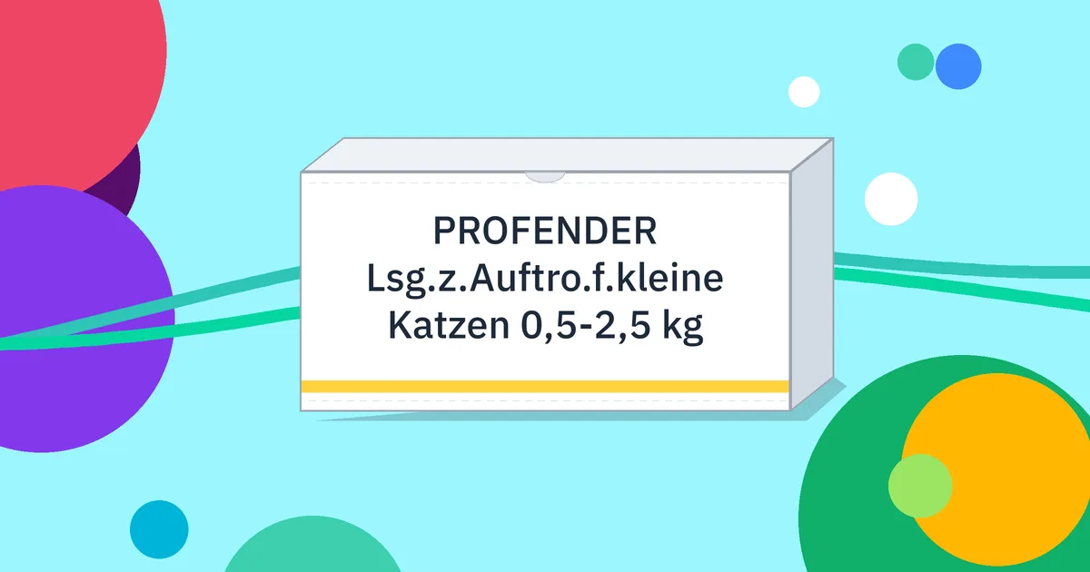 Symbolbild: Packung mit der Aufschrift PROFENDER Lsg.z.Auftro.f.kleine Katzen 0,5-2,5 kg (PZN 04188213) – Verfügbarkeit und Bezug in Apotheken in Frankfurt am Main
