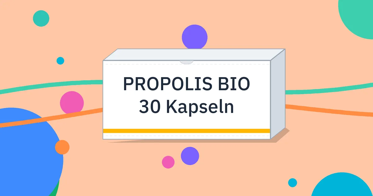 Symbolbild: Packung mit der Aufschrift PROPOLIS BIO 30 Kapseln (PZN 15268530) – Verfügbarkeit und Bezug in Apotheken in Frankfurt am Main