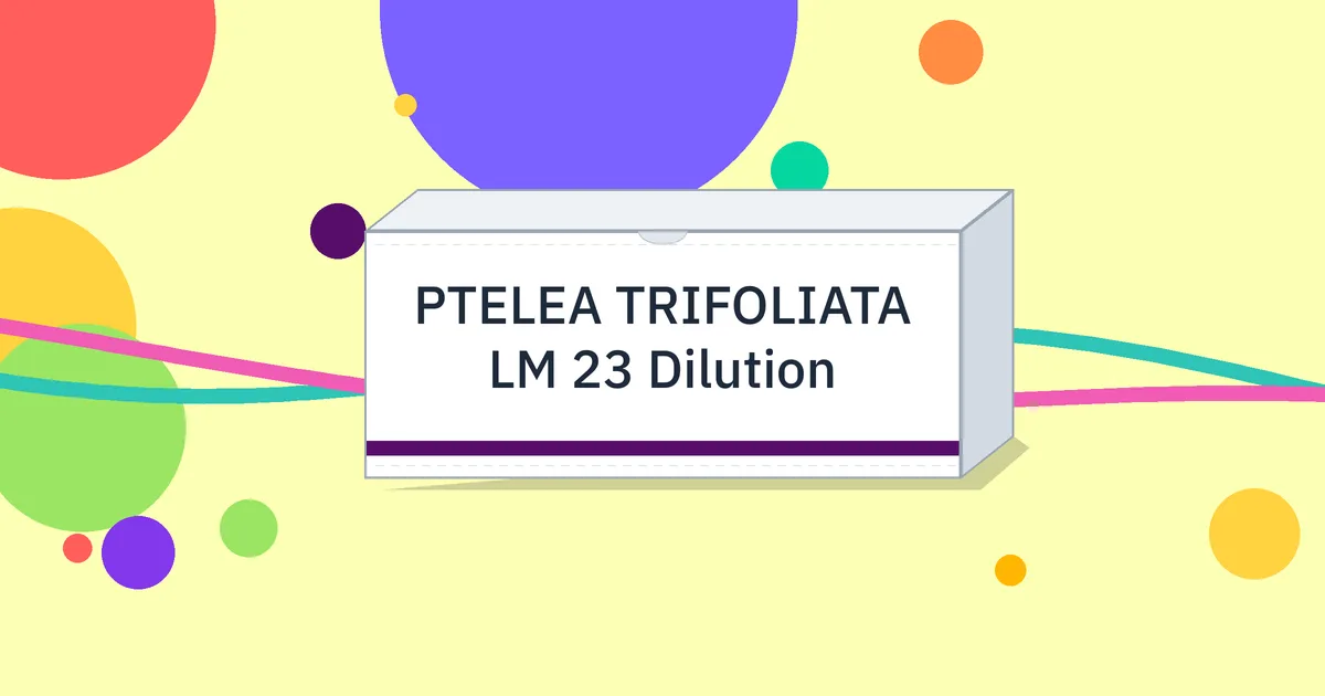Symbolbild: Packung mit der Aufschrift PTELEA TRIFOLIATA LM 23 Dilution (PZN 13670469) – Verfügbarkeit und Bezug in Apotheken in Frankfurt am Main