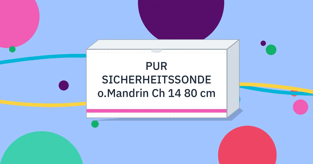 Symbolbild: Packung mit der Aufschrift PUR SICHERHEITSSONDE o.Mandrin Ch 14 80 cm (PZN 13230061) – Verfügbarkeit und Bezug in Apotheken in Frankfurt am Main