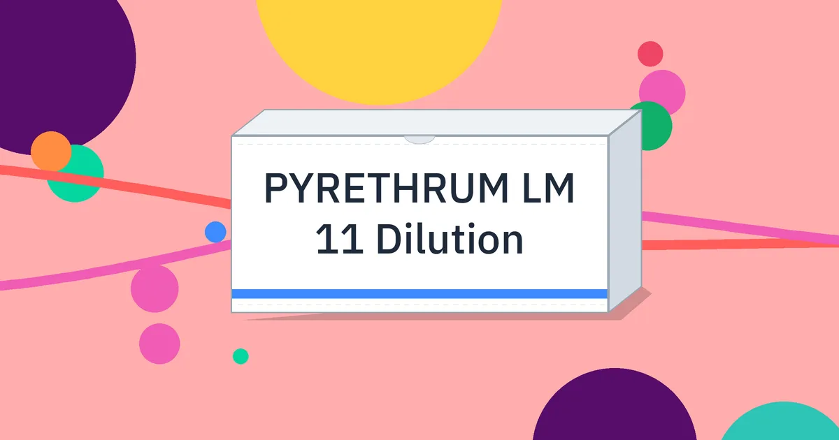 Symbolbild: Packung mit der Aufschrift PYRETHRUM LM 11 Dilution (PZN 13671776) – Verfügbarkeit und Bezug in Apotheken in Frankfurt am Main