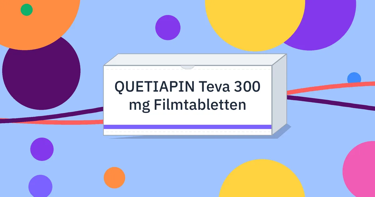 Symbolbild: Packung mit der Aufschrift QUETIAPIN Teva 300 mg Filmtabletten (PZN 18111993) – Verfügbarkeit und Bezug in Apotheken in Frankfurt am Main
