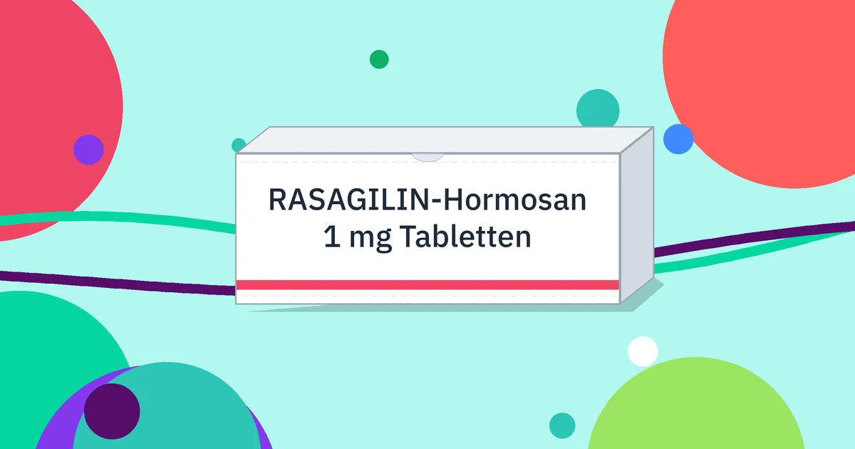 Symbolbild: Packung mit der Aufschrift RASAGILIN-Hormosan 1 mg Tabletten (PZN 11311200) – Verfügbarkeit und Bezug in Apotheken in Frankfurt am Main