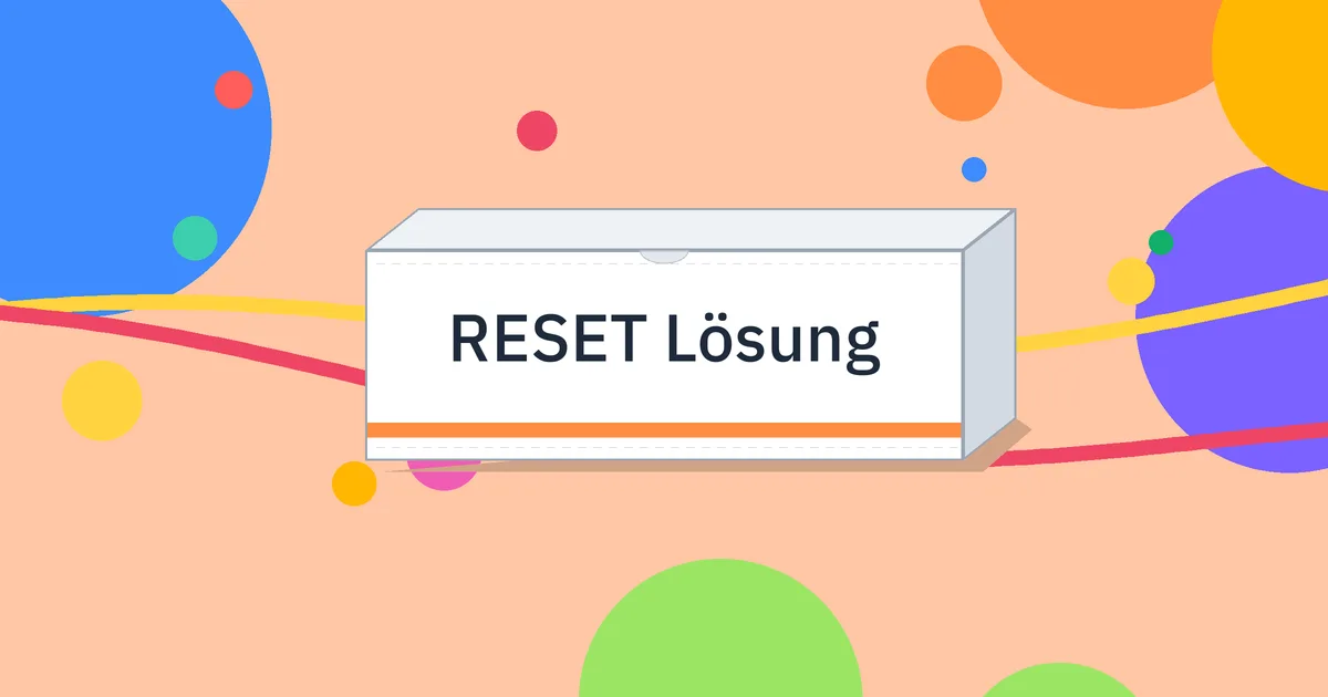 Symbolbild: Packung mit der Aufschrift RESET Lösung (PZN 04894046) – Verfügbarkeit und Bezug in Apotheken in Frankfurt am Main