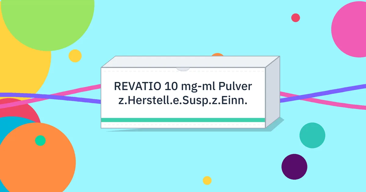 Symbolbild: Packung mit der Aufschrift REVATIO 10 mg-ml Pulver z.Herstell.e.Susp.z.Einn. (PZN 18840189) – Verfügbarkeit und Bezug in Apotheken in Frankfurt am Main
