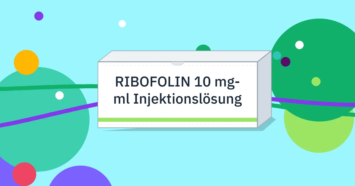 Symbolbild: Packung mit der Aufschrift RIBOFOLIN 10 mg-ml Injektionslösung (PZN 04989858) – Verfügbarkeit und Bezug in Apotheken in Frankfurt am Main