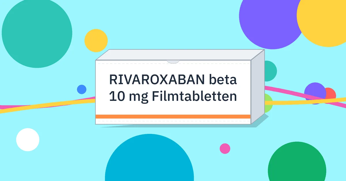 Symbolbild: Packung mit der Aufschrift RIVAROXABAN beta 10 mg Filmtabletten (PZN 18808027) – Verfügbarkeit und Bezug in Apotheken in Frankfurt am Main