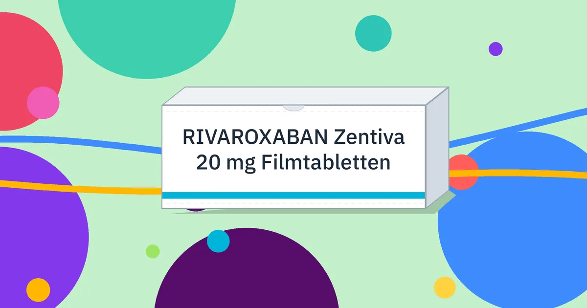 Symbolbild: Packung mit der Aufschrift RIVAROXABAN Zentiva 20 mg Filmtabletten (PZN 18792786) – Verfügbarkeit und Bezug in Apotheken in Frankfurt am Main