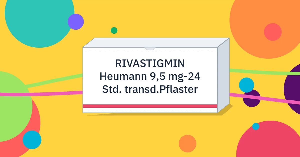 Symbolbild: Packung mit der Aufschrift RIVASTIGMIN Heumann 9,5 mg-24 Std. transd.Pflaster (PZN 10181209) – Verfügbarkeit und Bezug in Apotheken in Frankfurt am Main