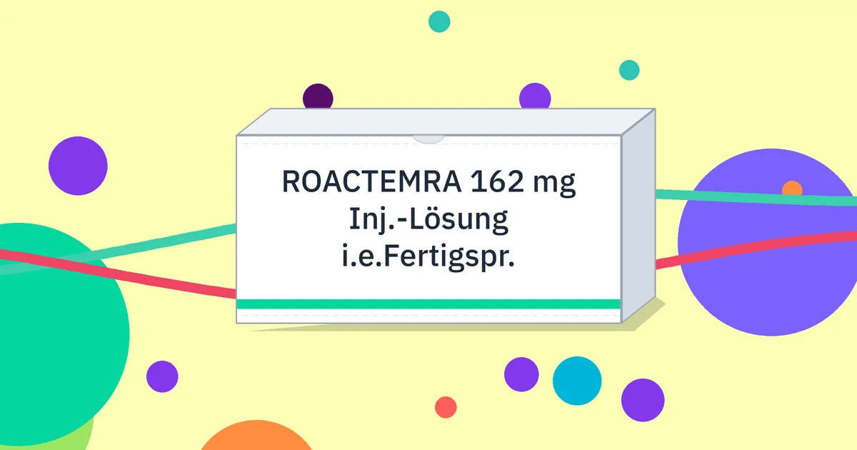 Symbolbild: Packung mit der Aufschrift ROACTEMRA 162 mg Inj.-Lösung i.e.Fertigspr. (PZN 11728041) – Verfügbarkeit und Bezug in Apotheken in Frankfurt am Main