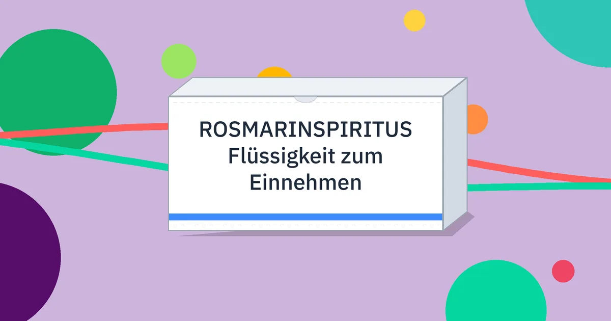 Symbolbild: Packung mit der Aufschrift ROSMARINSPIRITUS Flüssigkeit zum Einnehmen (PZN 15407718) – Verfügbarkeit und Bezug in Apotheken in Frankfurt am Main