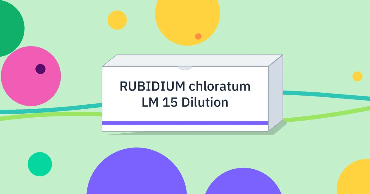 Symbolbild: Packung mit der Aufschrift RUBIDIUM chloratum LM 15 Dilution (PZN 13171884) – Verfügbarkeit und Bezug in Apotheken in Frankfurt am Main