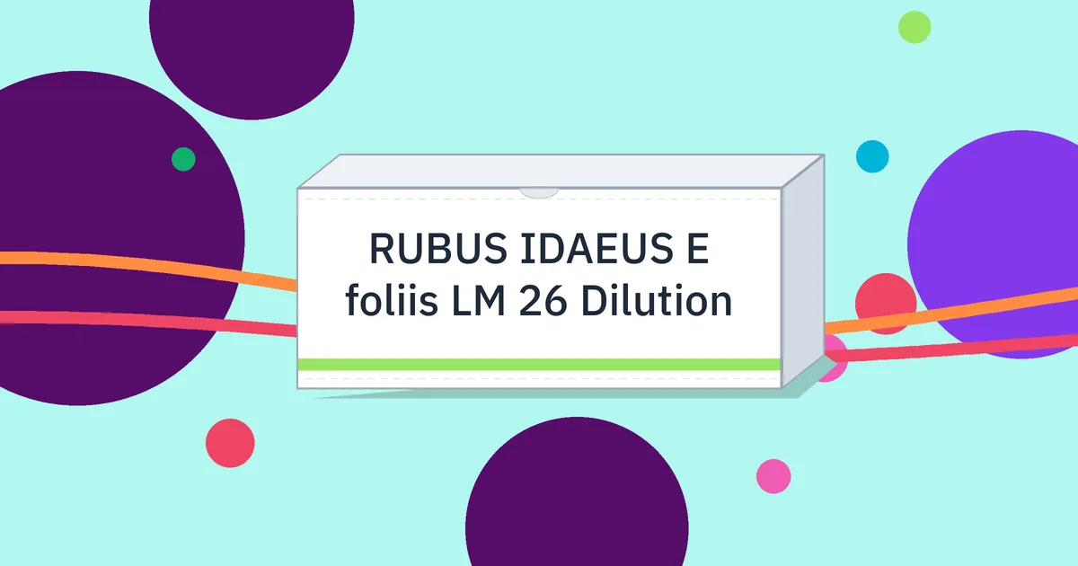 Symbolbild: Packung mit der Aufschrift RUBUS IDAEUS E foliis LM 26 Dilution (PZN 13681970) – Verfügbarkeit und Bezug in Apotheken in Frankfurt am Main