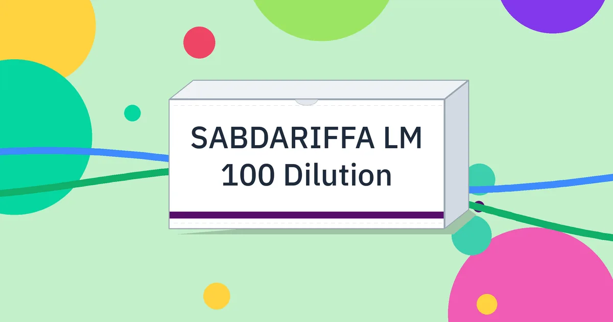 Symbolbild: Packung mit der Aufschrift SABDARIFFA LM 100 Dilution (PZN 13175712) – Verfügbarkeit und Bezug in Apotheken in Frankfurt am Main