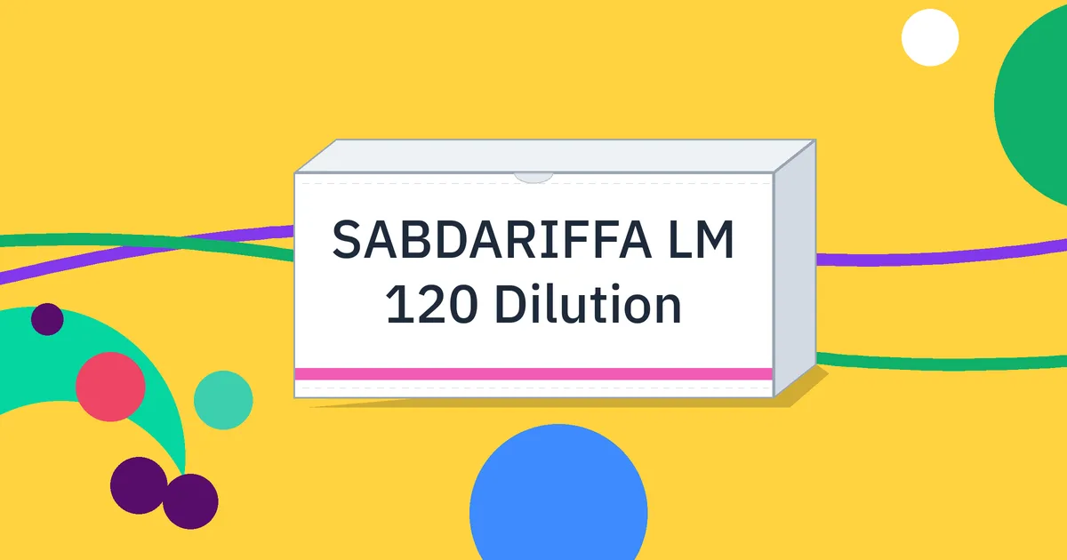 Symbolbild: Packung mit der Aufschrift SABDARIFFA LM 120 Dilution (PZN 13175735) – Verfügbarkeit und Bezug in Apotheken in Frankfurt am Main