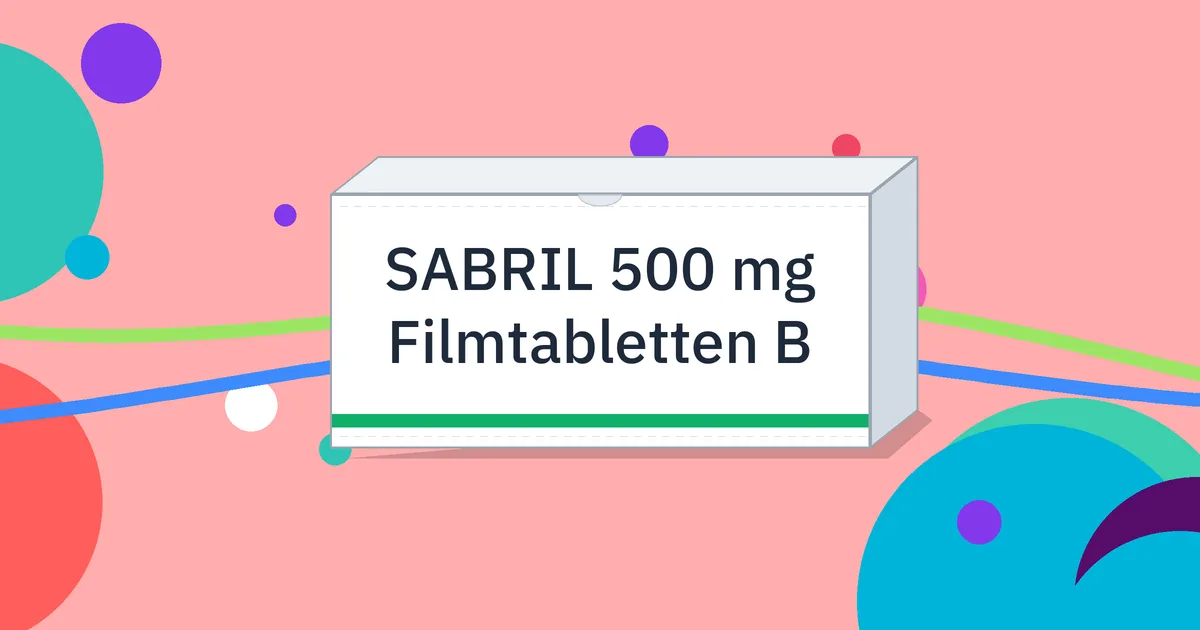 Symbolbild: Packung mit der Aufschrift SABRIL 500 mg Filmtabletten B (PZN 08544969) – Verfügbarkeit und Bezug in Apotheken in Frankfurt am Main