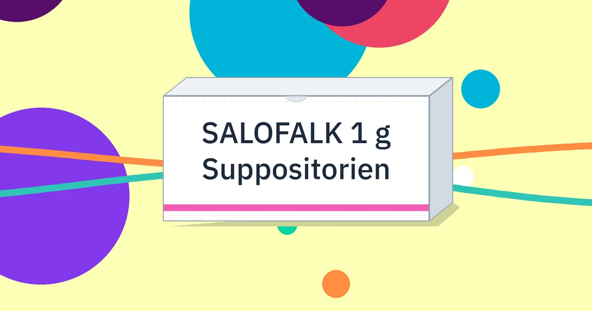Symbolbild: Packung mit der Aufschrift SALOFALK 1 g Suppositorien (PZN 10054830) – Verfügbarkeit und Bezug in Apotheken in Frankfurt am Main