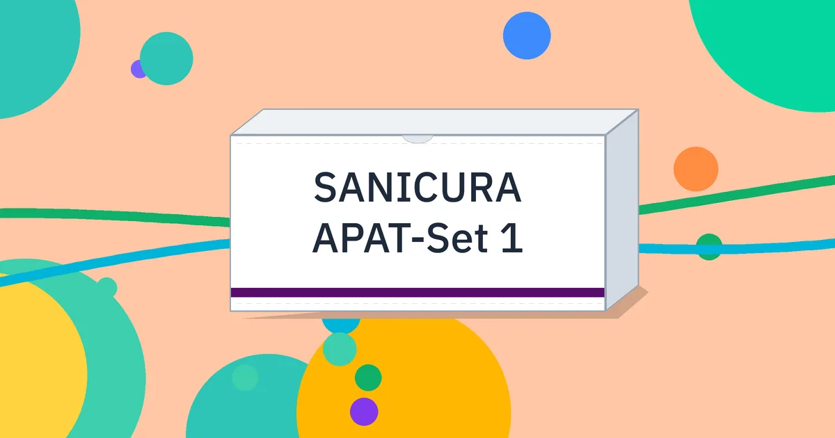 Symbolbild: Packung mit der Aufschrift SANICURA APAT-Set 1 (PZN 19105440) – Verfügbarkeit und Bezug in Apotheken in Frankfurt am Main