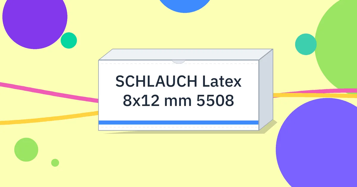 Symbolbild: Packung mit der Aufschrift SCHLAUCH Latex 8x12 mm 5508 (PZN 07138262) – Verfügbarkeit und Bezug in Apotheken in Frankfurt am Main