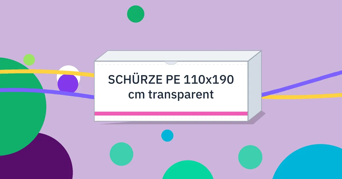 Symbolbild: Packung mit der Aufschrift SCHÜRZE PE 110x190 cm transparent (PZN 07600536) – Verfügbarkeit und Bezug in Apotheken in Frankfurt am Main