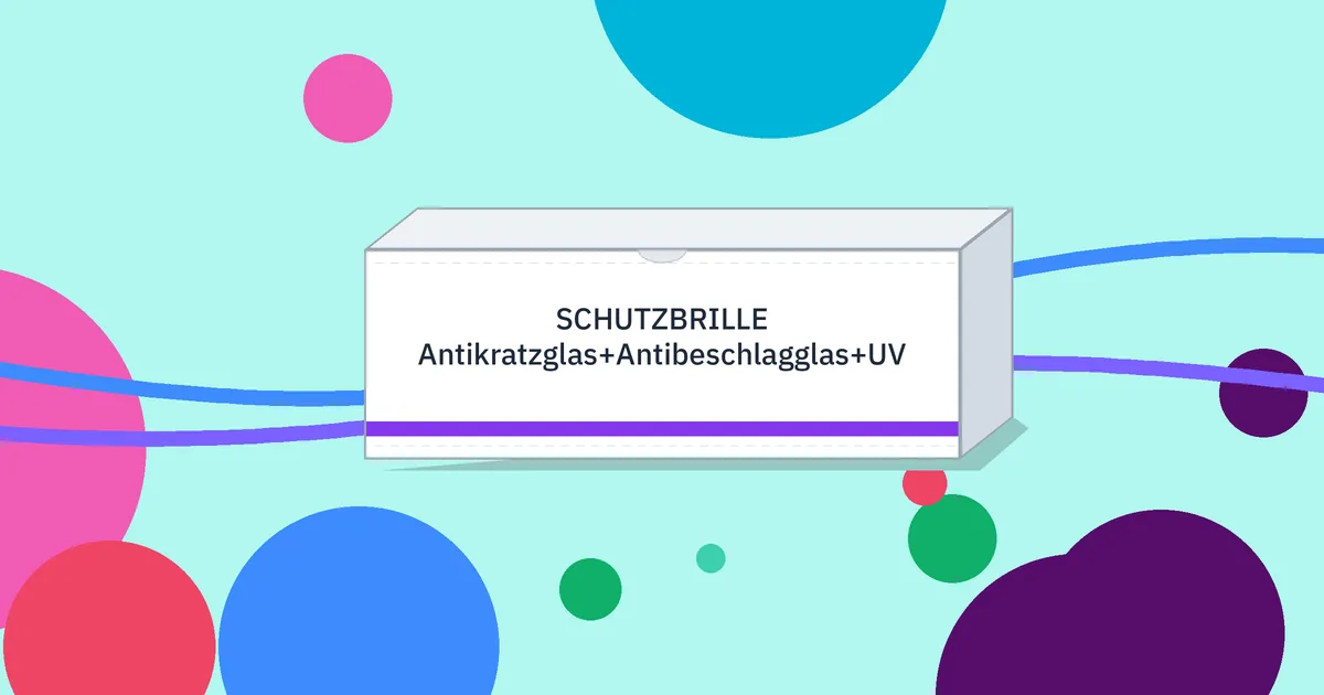 Symbolbild: Packung mit der Aufschrift SCHUTZBRILLE Antikratzglas+Antibeschlagglas+UV (PZN 17286779) – Verfügbarkeit und Bezug in Apotheken in Frankfurt am Main