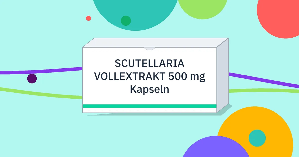 Symbolbild: Packung mit der Aufschrift SCUTELLARIA VOLLEXTRAKT 500 mg Kapseln (PZN 13059035) – Verfügbarkeit und Bezug in Apotheken in Frankfurt am Main
