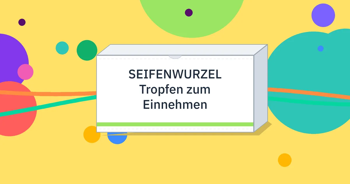 Symbolbild: Packung mit der Aufschrift SEIFENWURZEL Tropfen zum Einnehmen (PZN 11867386) – Verfügbarkeit und Bezug in Apotheken in Frankfurt am Main