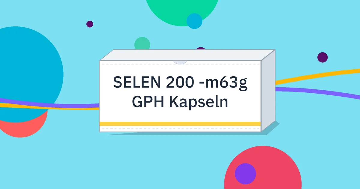 Symbolbild: Packung mit der Aufschrift SELEN 200 -m63g GPH Kapseln (PZN 01470446) – Verfügbarkeit und Bezug in Apotheken in Frankfurt am Main