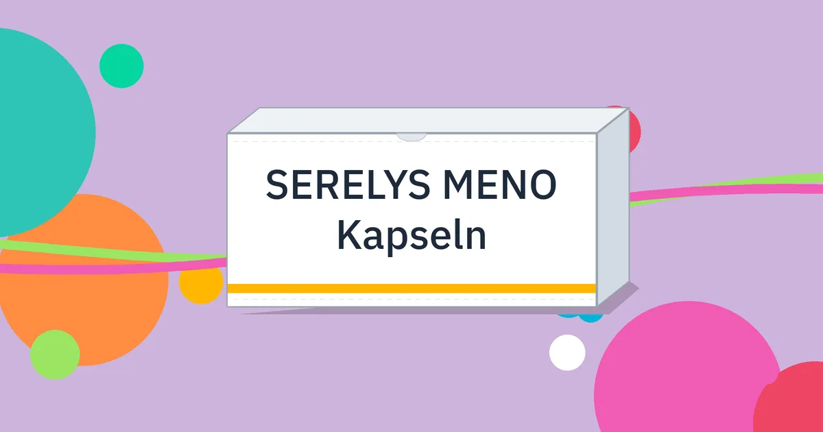 Symbolbild: Packung mit der Aufschrift SERELYS MENO Kapseln (PZN 19439313) – Verfügbarkeit und Bezug in Apotheken in Frankfurt am Main
