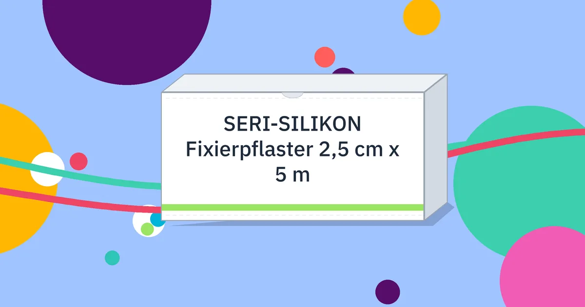 Symbolbild: Packung mit der Aufschrift SERI-SILIKON Fixierpflaster 2,5 cm x 5 m (PZN 20364224) – Verfügbarkeit und Bezug in Apotheken in Frankfurt am Main