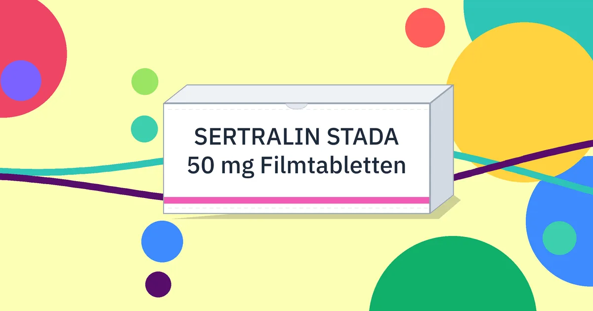Symbolbild: Packung mit der Aufschrift SERTRALIN STADA 50 mg Filmtabletten (PZN 04191698) – Verfügbarkeit und Bezug in Apotheken in Frankfurt am Main