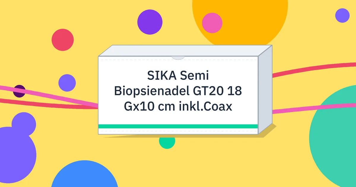 Symbolbild: Packung mit der Aufschrift SIKA Semi Biopsienadel GT20 18 Gx10 cm inkl.Coax (PZN 20278743) – Verfügbarkeit und Bezug in Apotheken in Frankfurt am Main