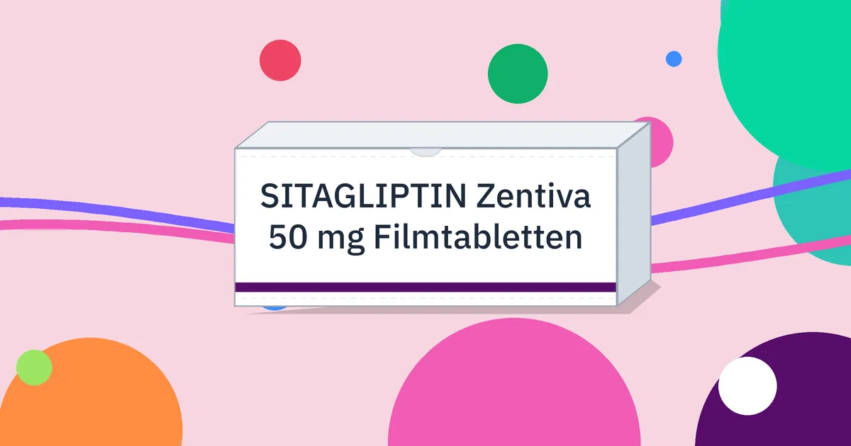 Symbolbild: Packung mit der Aufschrift SITAGLIPTIN Zentiva 50 mg Filmtabletten (PZN 17599395) – Verfügbarkeit und Bezug in Apotheken in Frankfurt am Main