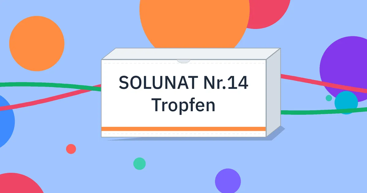 Symbolbild: Packung mit der Aufschrift SOLUNAT Nr.14 Tropfen (PZN 02941020) – Verfügbarkeit und Bezug in Apotheken in Frankfurt am Main