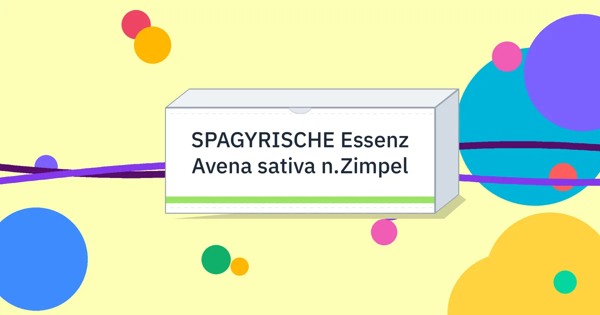 Symbolbild: Packung mit der Aufschrift SPAGYRISCHE Essenz Avena sativa n.Zimpel (PZN 04736376) – Verfügbarkeit und Bezug in Apotheken in Frankfurt am Main