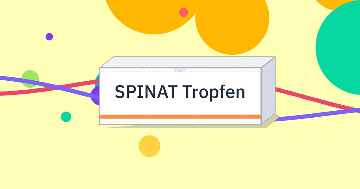 Symbolbild: Packung mit der Aufschrift SPINAT Tropfen (PZN 18781245) – Verfügbarkeit und Bezug in Apotheken in Frankfurt am Main