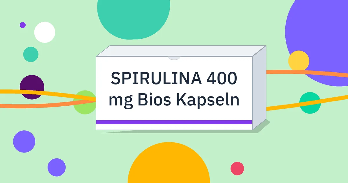 Symbolbild: Packung mit der Aufschrift SPIRULINA 400 mg Bios Kapseln (PZN 20857435) – Verfügbarkeit und Bezug in Apotheken in Frankfurt am Main
