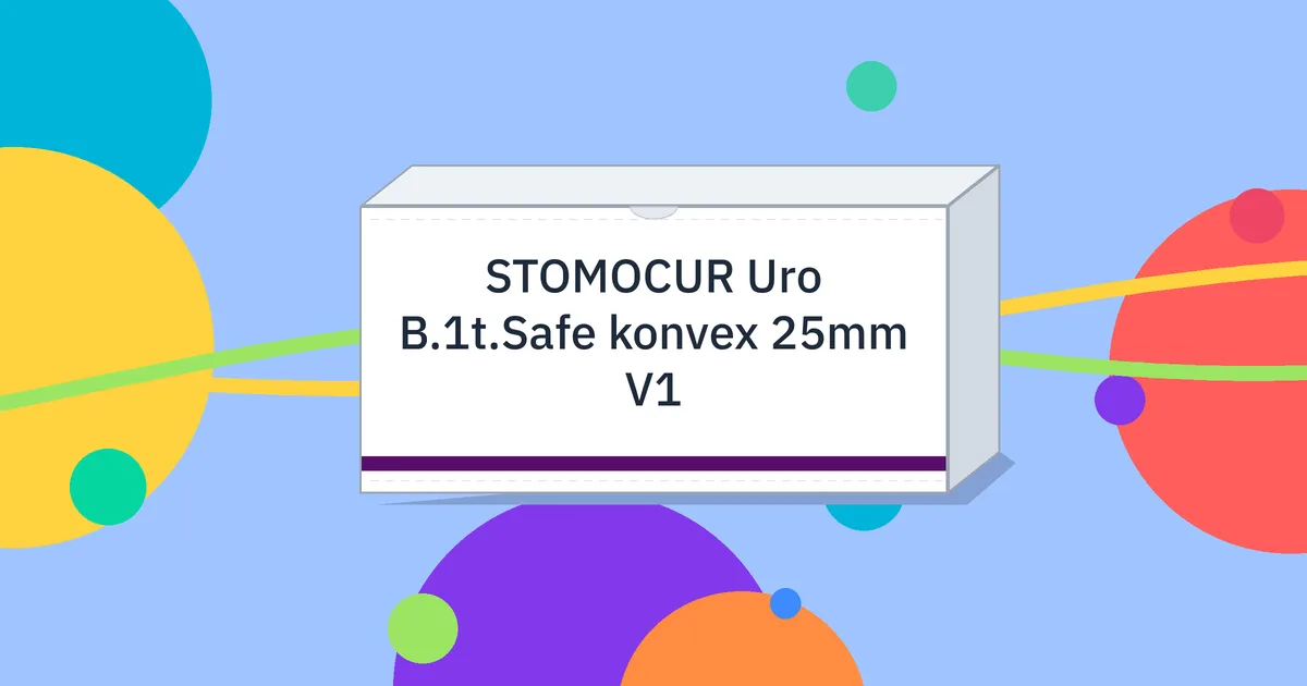 Symbolbild: Packung mit der Aufschrift STOMOCUR Uro B.1t.Safe konvex 25mm V1 (PZN 13866913) – Verfügbarkeit und Bezug in Apotheken in Frankfurt am Main