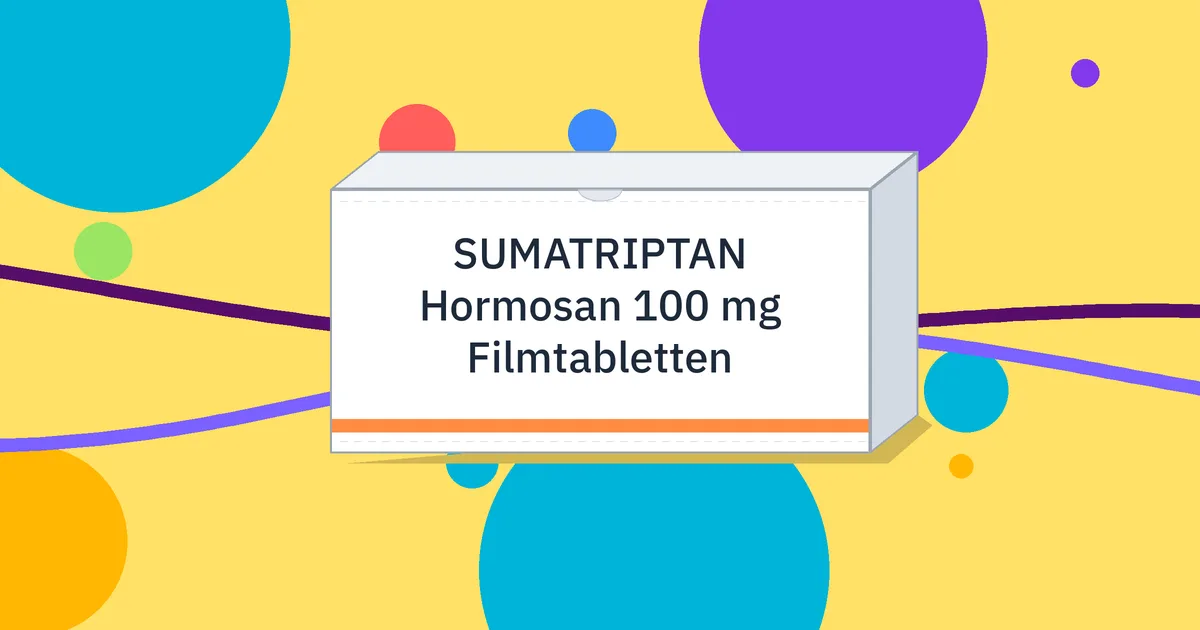 Symbolbild: Packung mit der Aufschrift SUMATRIPTAN Hormosan 100 mg Filmtabletten (PZN 10998442) – Verfügbarkeit und Bezug in Apotheken in Frankfurt am Main