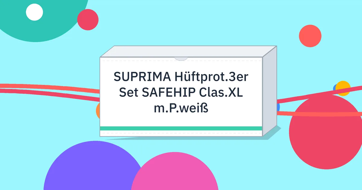 Symbolbild: Packung mit der Aufschrift SUPRIMA Hüftprot.3er Set SAFEHIP Clas.XL m.P.weiß (PZN 13818624) – Verfügbarkeit und Bezug in Apotheken in Frankfurt am Main