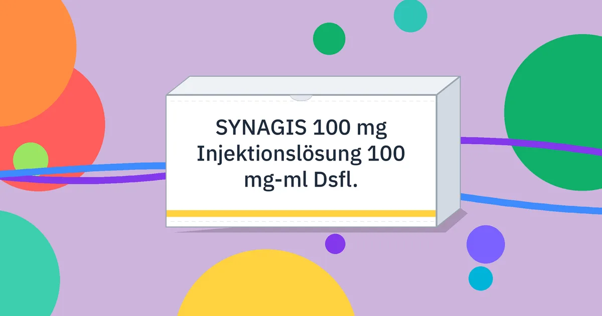 Symbolbild: Packung mit der Aufschrift SYNAGIS 100 mg Injektionslösung 100 mg-ml Dsfl. (PZN 11691154) – Verfügbarkeit und Bezug in Apotheken in Frankfurt am Main