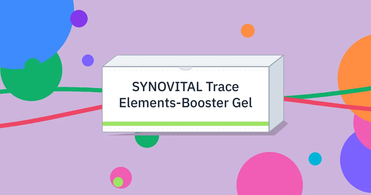 Symbolbild: Packung mit der Aufschrift SYNOVITAL Trace Elements-Booster Gel (PZN 14419866) – Verfügbarkeit und Bezug in Apotheken in Frankfurt am Main
