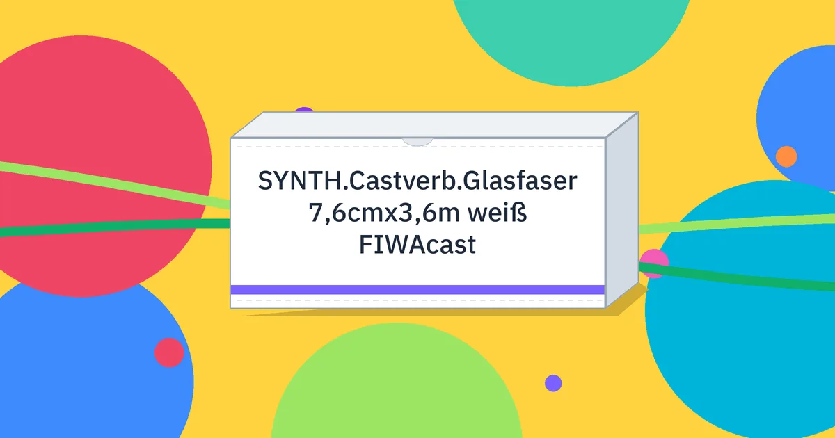 Symbolbild: Packung mit der Aufschrift SYNTH.Castverb.Glasfaser 7,6cmx3,6m weiß FIWAcast (PZN 12393016) – Verfügbarkeit und Bezug in Apotheken in Frankfurt am Main