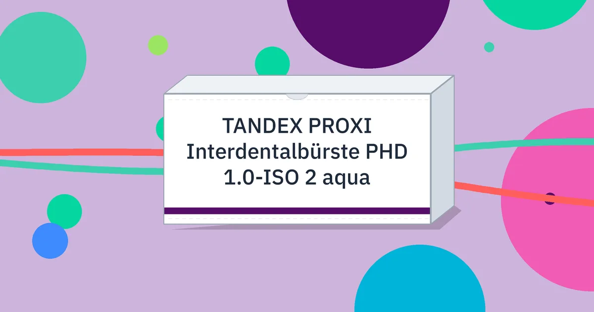 Symbolbild: Packung mit der Aufschrift TANDEX PROXI Interdentalbürste PHD 1.0-ISO 2 aqua (PZN 16855577) – Verfügbarkeit und Bezug in Apotheken in Frankfurt am Main