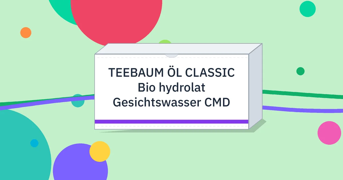Symbolbild: Packung mit der Aufschrift TEEBAUM ÖL CLASSIC Bio hydrolat Gesichtswasser CMD (PZN 10034218) – Verfügbarkeit und Bezug in Apotheken in Frankfurt am Main
